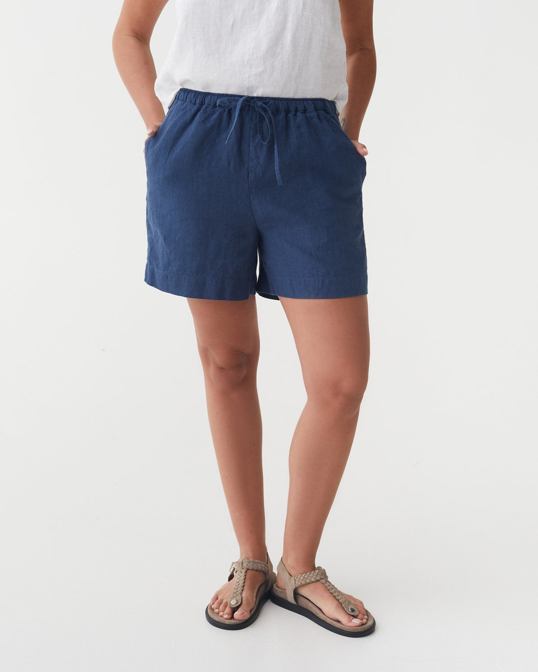 Linen Shorts ERIE in Deep navy blue | MagicLinen – MagicLinen Wholesale